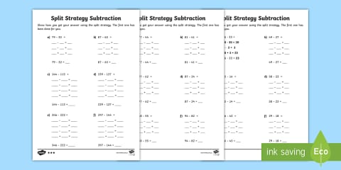 Split Strategy Multiplication Activity Sheets