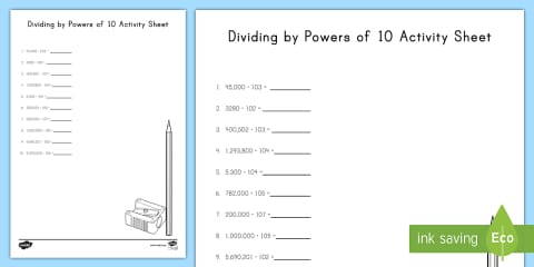 Dividing and Multiplying by Power of Ten Card Game
