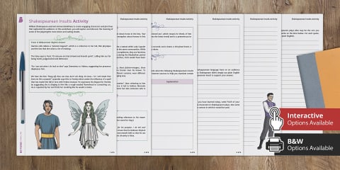 Shakespeare's Language (Matching Activity Sheet)