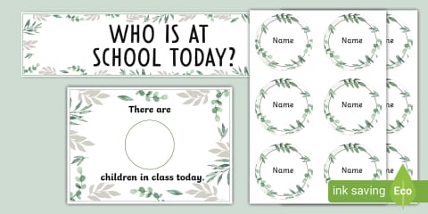 Sunflower-Themed Who's Here Today? Self Registration Display Poster