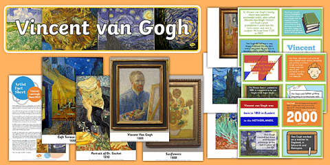 Van Gogh Page Border Pack - Van Gogh, writing template, lined pages ...