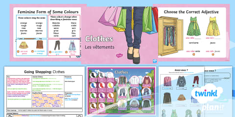 French: Clothes Colouring and Matching Activity Sheet