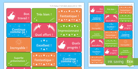 French Reward Stickers
