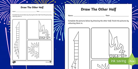 Spring-Themed Draw the Other Half Worksheets