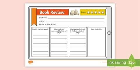 Book review template | Years 3 to 6