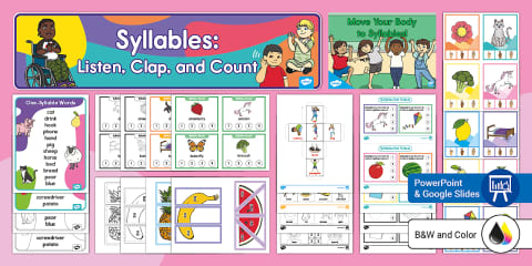 Kindergarten Counting Syllables PowerPoint & Google Slides