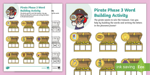 Pirate-Themed Roll and Read: Phase 3 Phonics Game