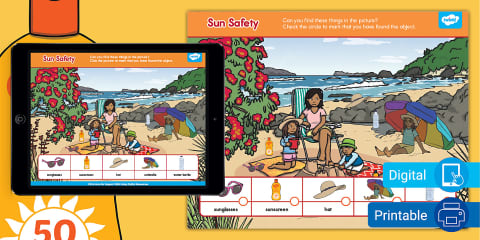 Sun Safety Cut and Paste Worksheet