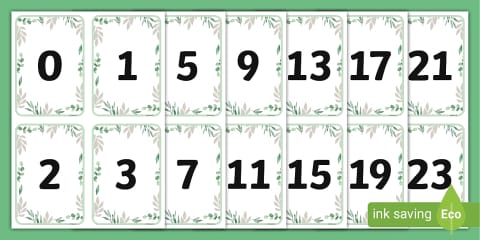 Wildflower Botanical Themed Numbers 0-50 Cards