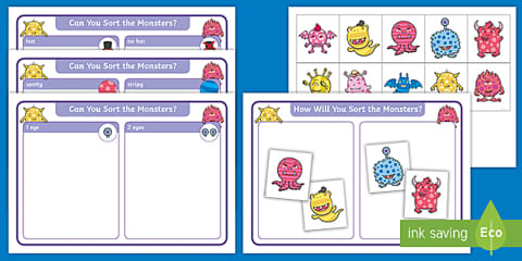 Monster Themed Count and Colour Activity Sheets