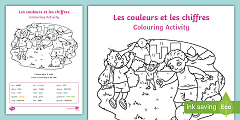 French Colour By Numbers Worksheet