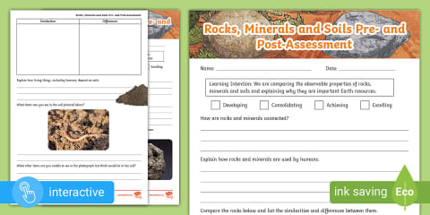 Science: Rocks: Year 3 Assessment Test