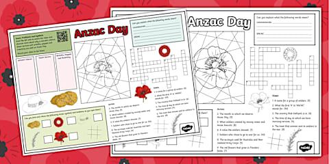 Anzac Day Activity Mat Years 5-6