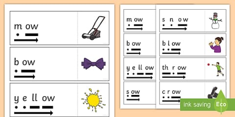 Alternative ow Colour by Phoneme Real and Nonsense Words Worksheet