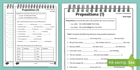 Prepositions Lesson Pack
