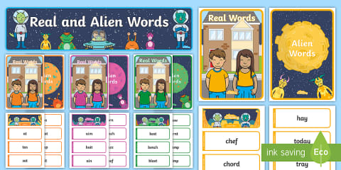 Phonics Screening Level 3 Real and Alien Words Interactive Display Pack