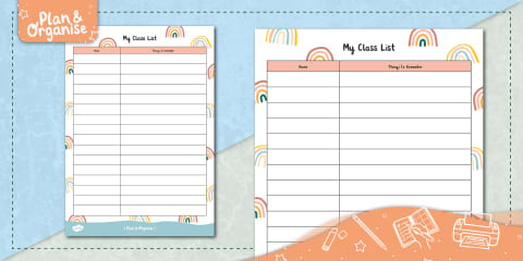 Editable Class List Template
