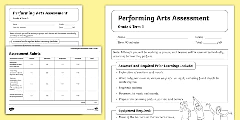 Grade 4 Creative Arts - Term 3 - Visual Arts Assessment and Rubric (CAPS Aligned)