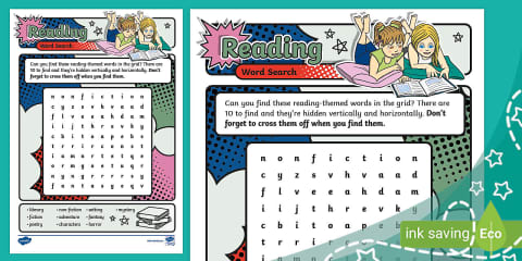 I Love Reading - Book-Themed Picture Colouring Crossword