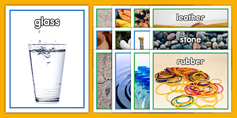 Properties of Materials Word Cards for K-2nd Grade