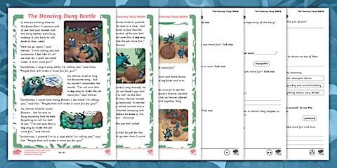 The Dancing Dung Beetle Story Sequencing Activity