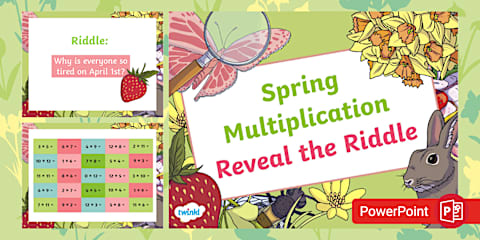 Third Grade Summer Multiplication Reveal the Riddle Math PowerPoint