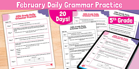 Fifth Grade Daily Grammar Practice for February PowerPoint & Google Slides