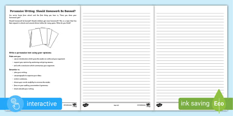 NAPLAN-Style English Example Tests - Set 6 Persuasive Writing Activity