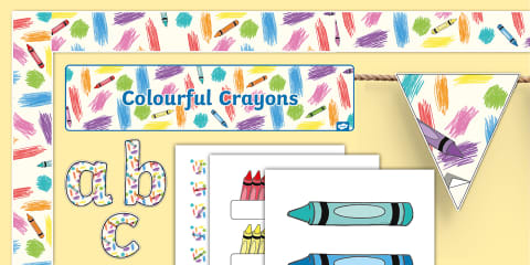 Crayon Themed Classroom Door Display Pack