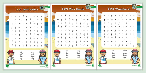 Common CCVC Words Word Search Pack