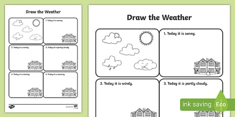 Weather Vocabulary Handwriting Practice Worksheet