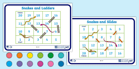 Snakes and Ladders (1-20) Game