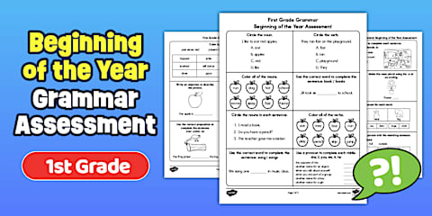 First Grade Beginning of the Year Math Assessment