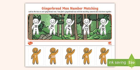 EYFS The Gingerbread Man Colour by Number Activity Sheets