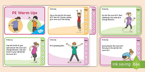 30 Warm-Up Ideas for PE Cards