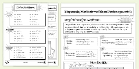 Basiese Eksponent Raaisels: Oefenwerkblad