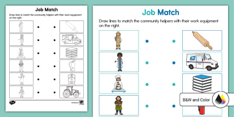 Kindergarten Community Helpers Math Stations | Labor Day Activity