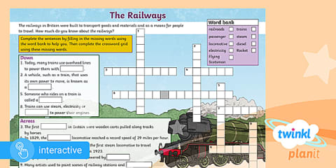 The Railways Word Search