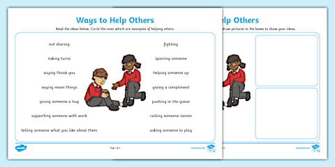 I'm a Helping Hand Activity Sheet