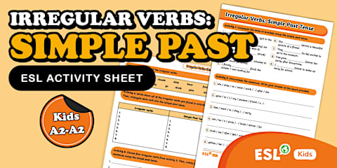 ESL Simple Past Tense Writing Activity Sheet [Kids, A1]