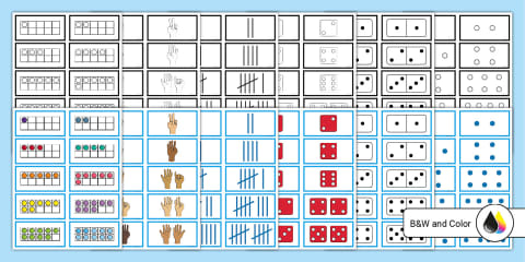 0-20 Number Subitising Flash Cards