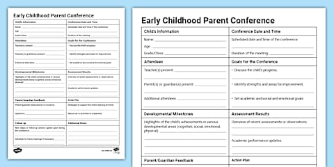 Parent-Teacher Conference Recording Sheet