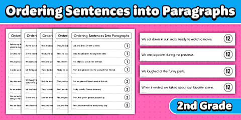 Second Grade Single Paragraph Outline Writing Worksheets