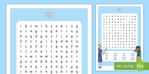 Find and Write the Ng Words Differentiated Worksheet Pack