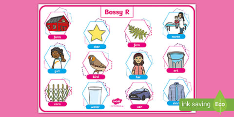 Bossy R - 'ur' Words Display Poster