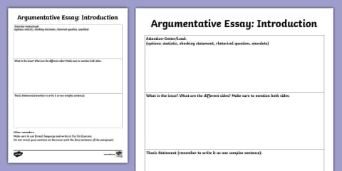 Argumentative Essay Counterclaim Graphic Organizer for 6-8 G