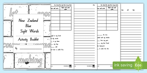 New Zealand Magenta Sight Word Activity Booklet