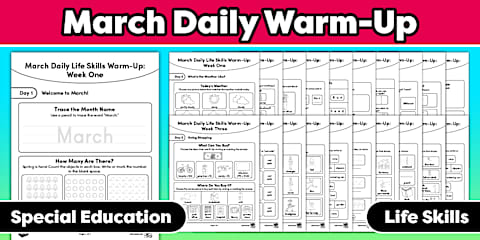 May Daily Life Skills Warm-Up Activities | Morning Work for Special ...
