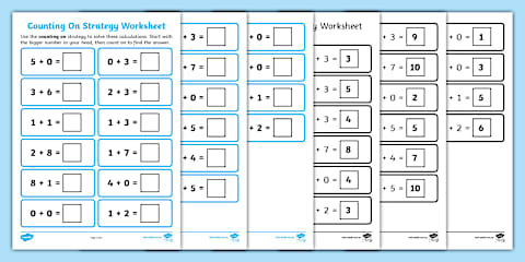 Counting On Worksheets