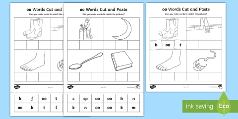 'ee' and 'oo' Sounds Matching Activity